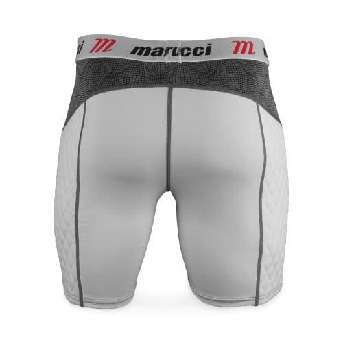 Marucci Mens Elite Shorts With Cup, X-large, White Sports, MASLCP-W-YXL, Youth Padded Slider, White, X-Large US