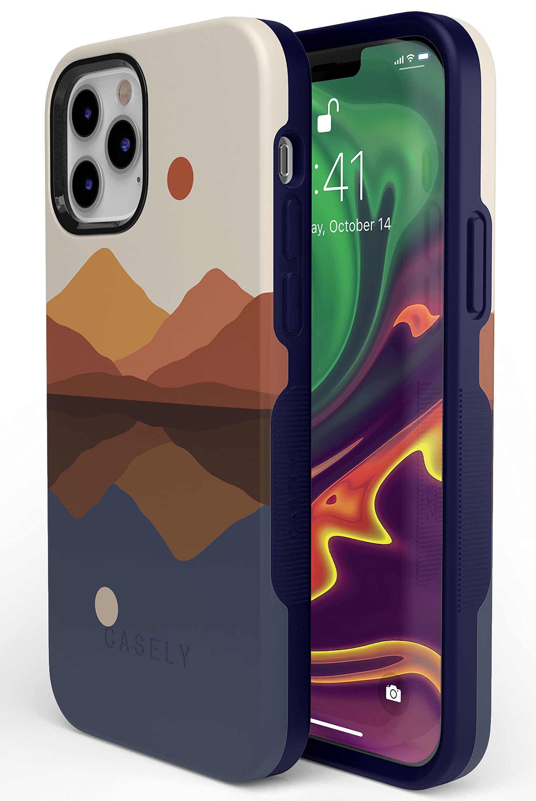Casely iPhone 12/12 Pro Case | Compatible with MagSafe | Waves & Rays | Sunshine Girly Case