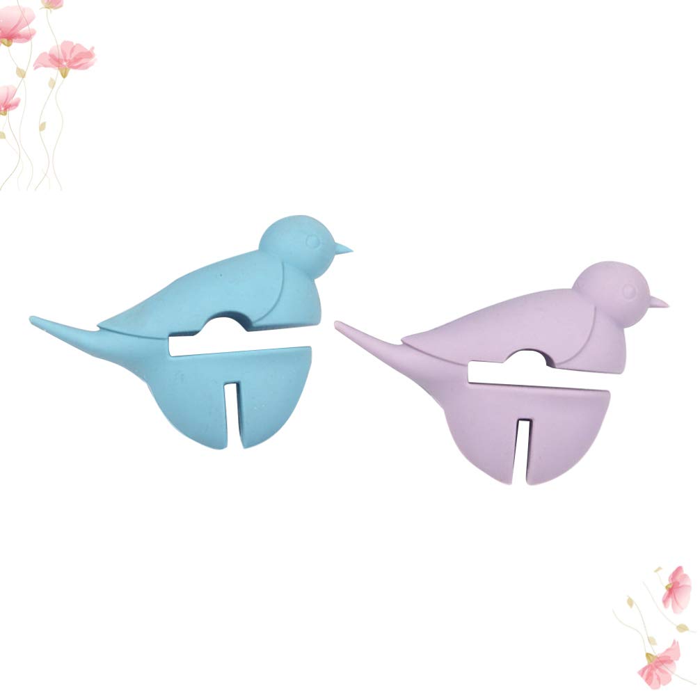 DOITOOL 2pcs Silicone Lid Lifters Spill Proof Lid Lifters Cute Animal Shape Pot and Pan Lid Holder for Soup Pot Kitchen Gadget Tools Cooking Helper (Bird Random Color)