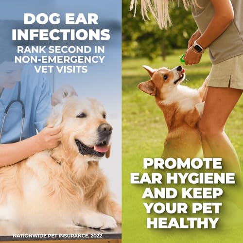 Mighty Petz Dog Ear Cleaner – Pet Ear Wash to Support Itchy, Infection Prone Ears, Yeast and Wax. Advanced & Gentle Otic Cleaning Solution. Ear Drops for Dogs and Cats - 8 oz