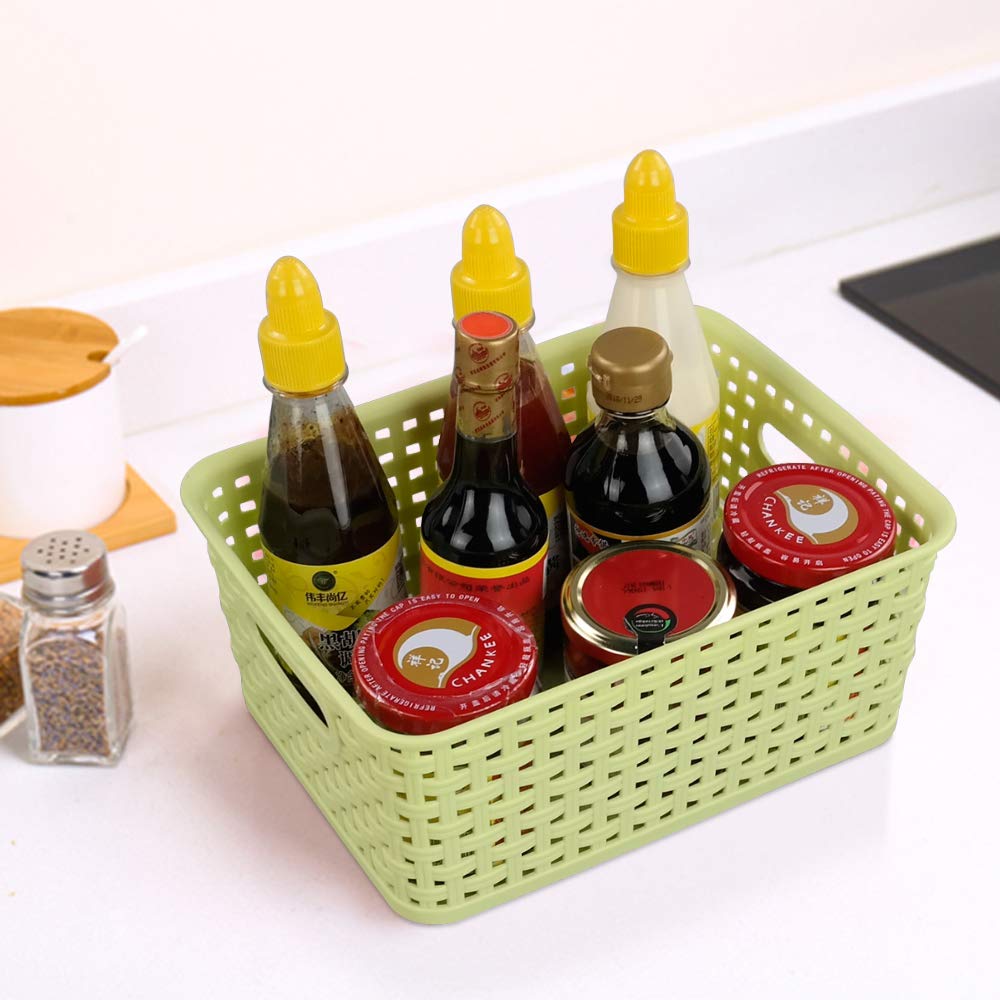 Kekow Plastic Storage Baskets for Bathroom, Beauty and Closets Organization, 6-Pack
