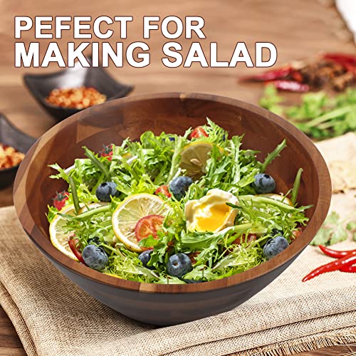 HOMEXCEL Acacia Wooden Salad Bowl, Large Salad Bowl for Serving Fruits,Salad, Cereal or Pasta(Single Bowl)