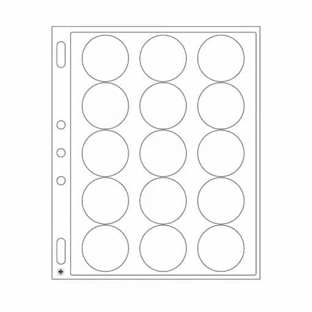 Lighthouse Album Pages for 15 Extra Large Capsules: Lighthouse Capsules for 44 or 45mm Coins, and Air Tite "I" Ringed Capsules 2 Pack