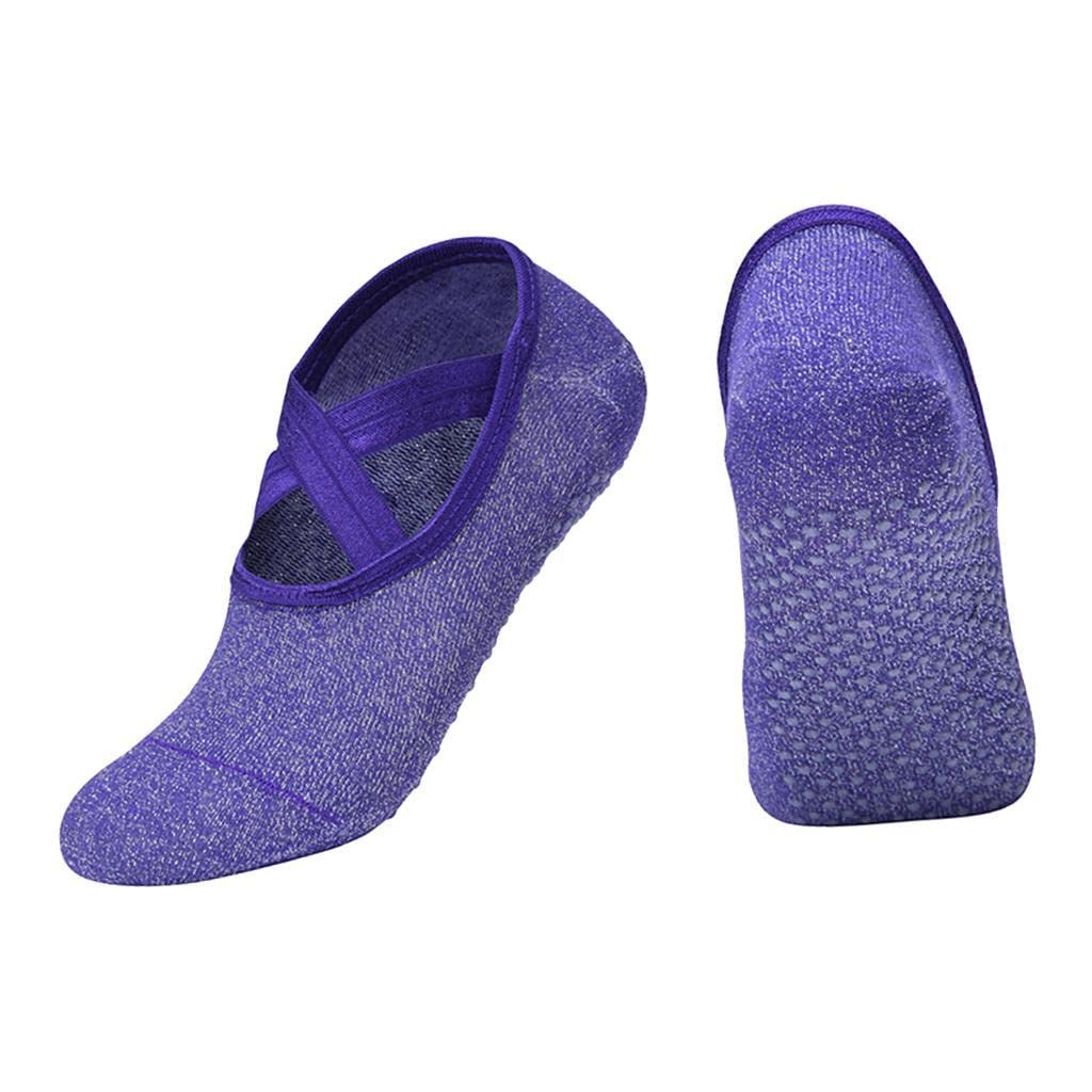 Colcolo Socks Yoga Dance Shoes Non Sports Massage Socks, Purple, one size