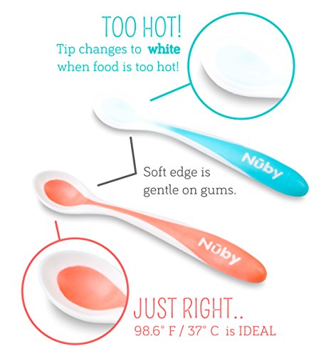 Nuby Hot Safe Feeding Spoons, 4 Count