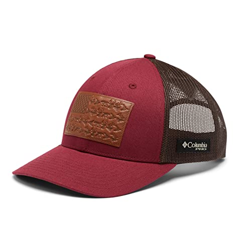 Columbia Unisex PHG Leather Game Flag Snap Back - High, Red Jasper/Cordovan, One Size