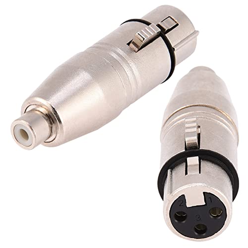 EBTOOLS 2Pcs 3 Pin XLR Female Jack to RCA Female Audio Microphone Mic Connector Adapter XLR to Cinch Coupling Cinch Coupling ad Screw Free Design The XLR Female to RCA