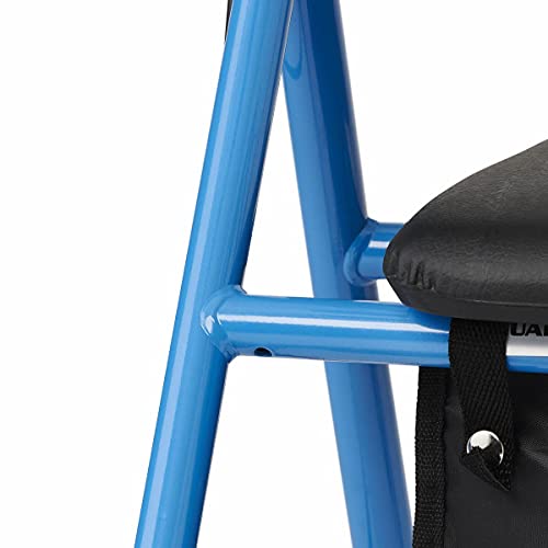 Medline Standard Steel Folding Rollator Adult Walker with 8" Wheels, Supports up to 350 lbs, Light Blue