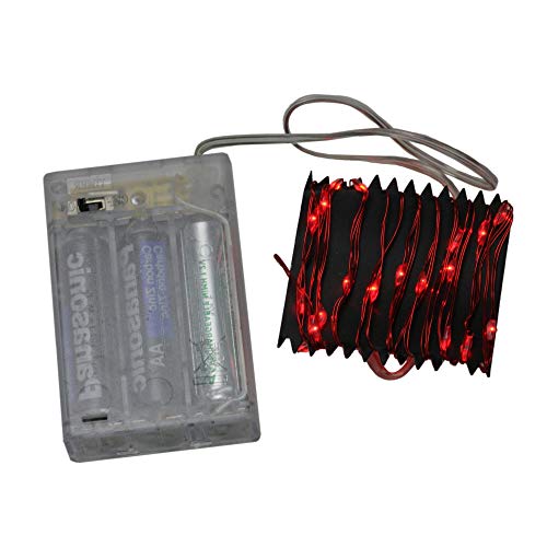 Brite Star 35 Battery Operated LED Micro Christmas Fairy Lights - 6 ft Red Wire