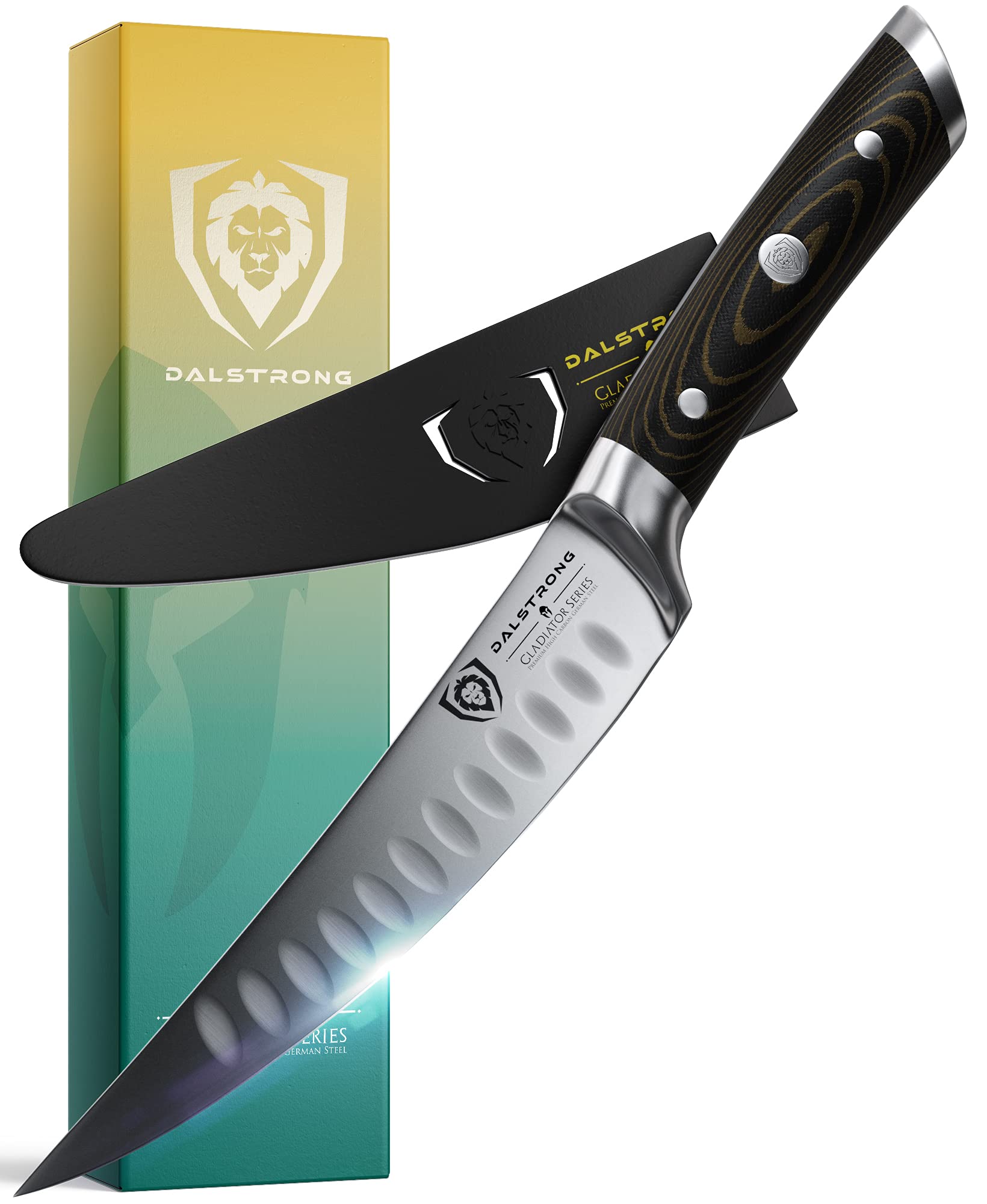 Dalstrong The Gladiator Series Elite 6" Fillet Knife Bundled with Lionswood Teak Cutting Board Medium Size