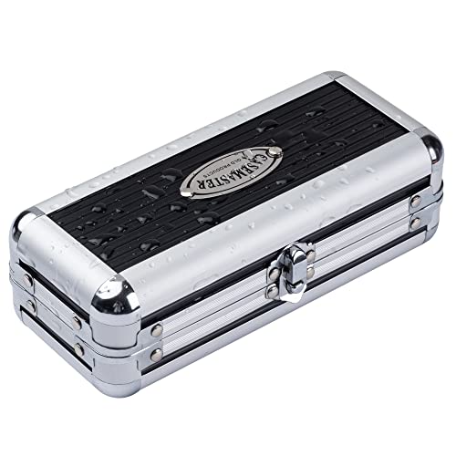 Casemaster Sole Aluminum Slim Profile Dart Case Holds 3 Steel Tip and Soft Tip Darts with Enough Space to Keep Flights in Shape, Features Built-In Pockets for Other Accessories,Black