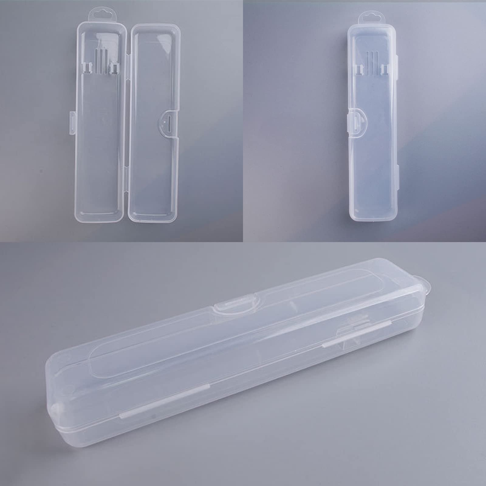 LINKIM BOLLY 5Pcs Portable Travel Toothbrush Case Double Card Slots Transparent Hard Plastic Toothbrush Box Dust-Proof Toothbrush Toothpaste Box Holder Toothbrush Protector for Camping, Travel