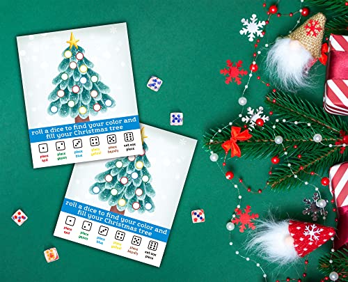 Christmas Party Roll The Dice Game, Kids Table Game, 20 Play Cards 20 Transparent Dices - 5 x 6 inches (MMgame-B002)