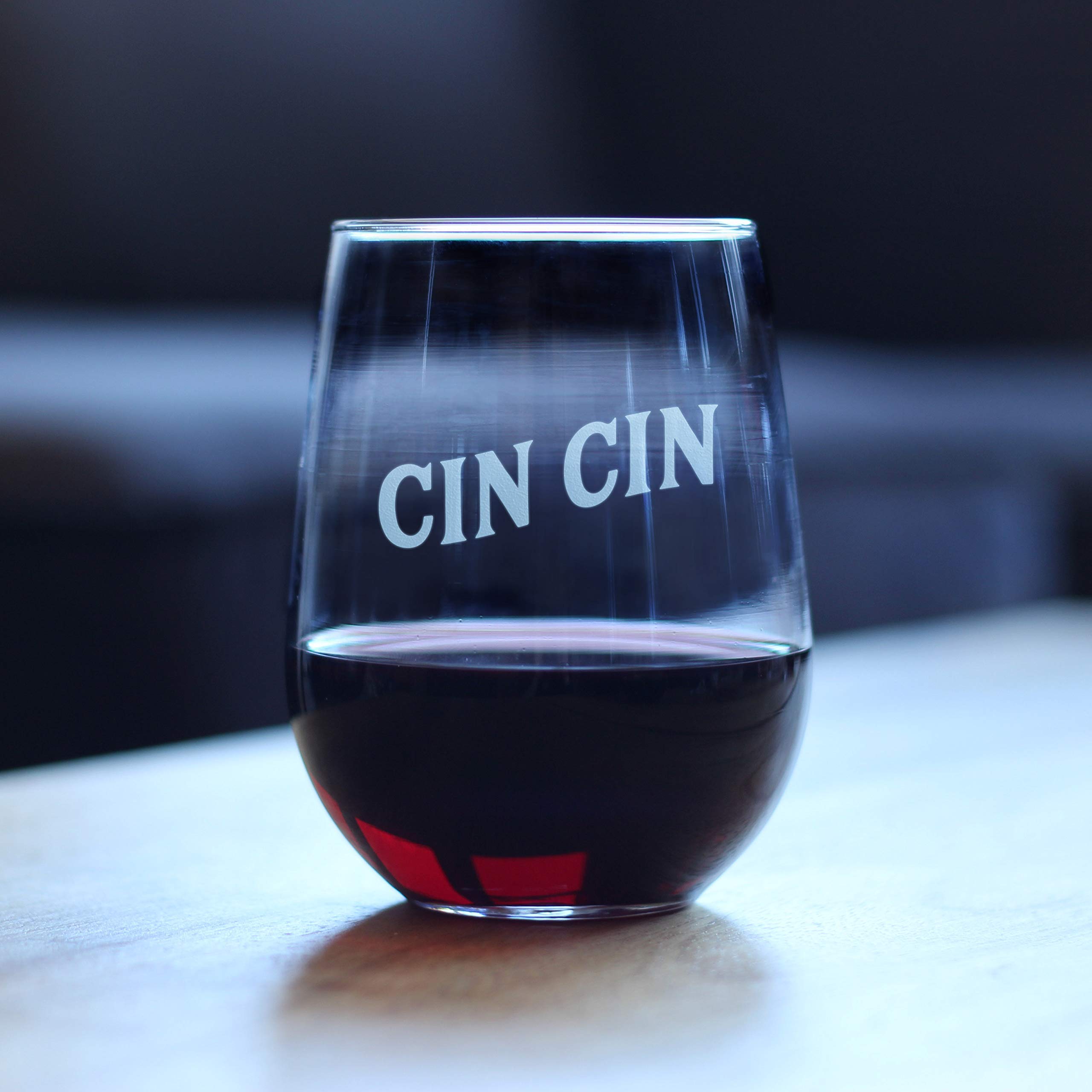 Cin Cin Italian Cheers - Stemless Wine Glass - Unique Italy Themed Gifts or Party Decor - Large 17 Ounce