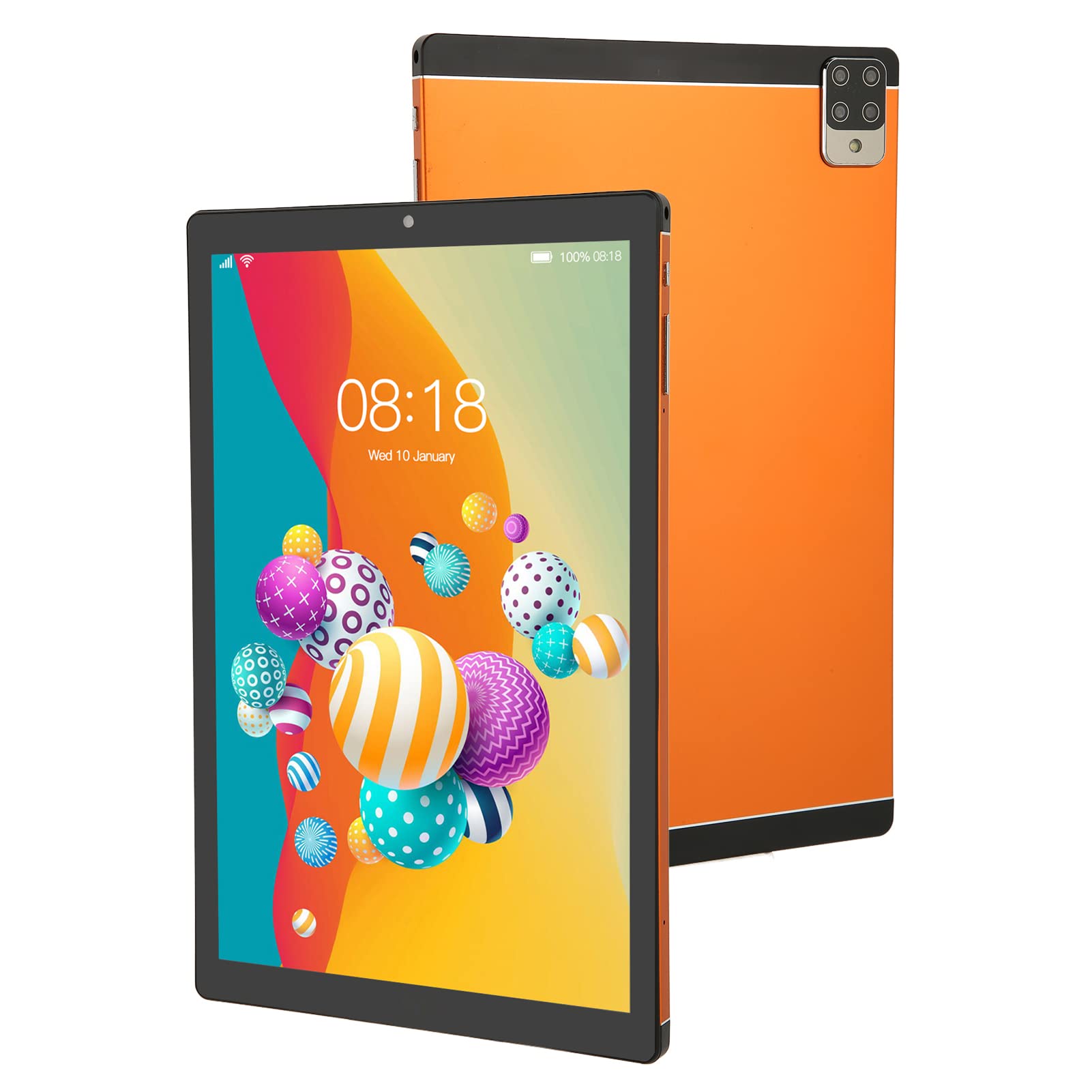 doder Kids Tablet 6GB 128GB 100240V Orange Tablet PC with Dual Camera for Study (US Plug)