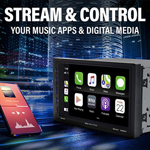BOSS Audio Systems Elite BE7ACP Car Multimedia Player with Apple CarPlay Android Auto - 7 Inch LCD Capacitive Touchscreen, Double Din, Bluetooth (Renewed)
