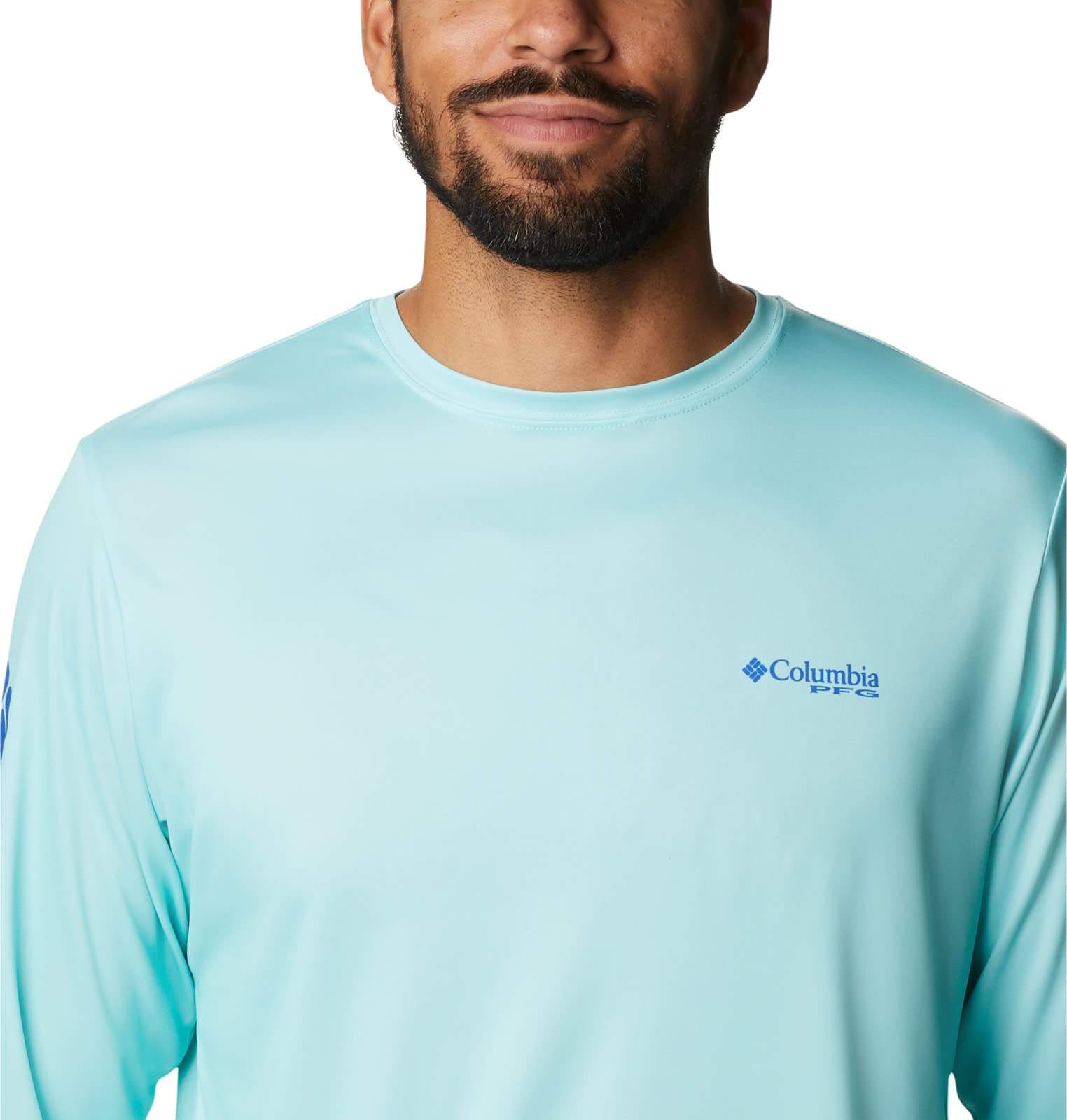 Columbia Men's Terminal Tackle PFG Carey Chen Long Sleeve, Gulf Stream/Offshore Slam, Medium