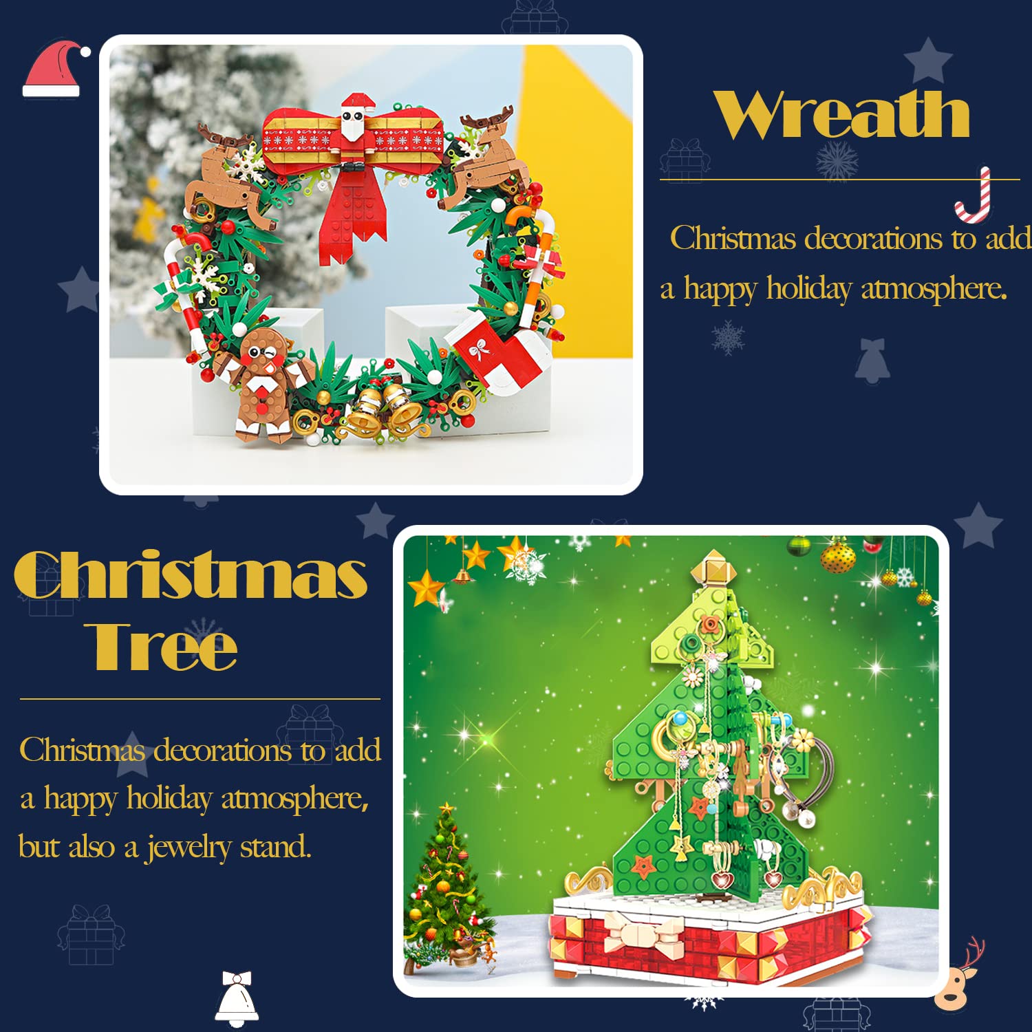 Christmas Tree Building DIY Building Block Music Box,Educational Learning Science Building,Creative Gifts for Holidays, Christmas, Thanksgiving, Easter. (Christmas tree music box, 360pcs)