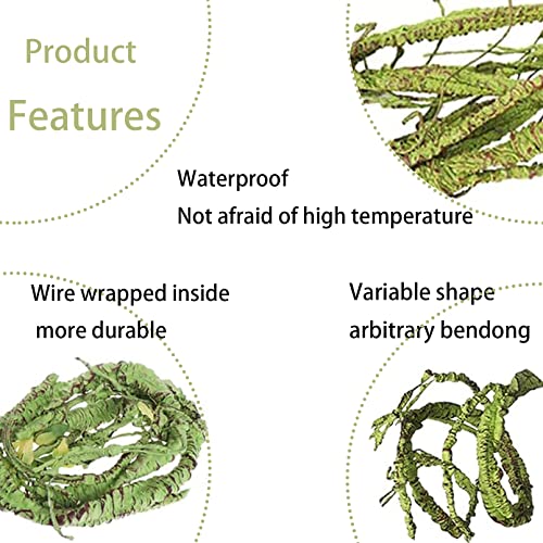 MUYG Reptile Terrarium Plants Decoration,Bearded Dragons Habitat Bendable Hanging Jungle Vines Decor Lizard Tank Artificial Leaves Plant Accessories for Lizards Snake Geckos Chameleon