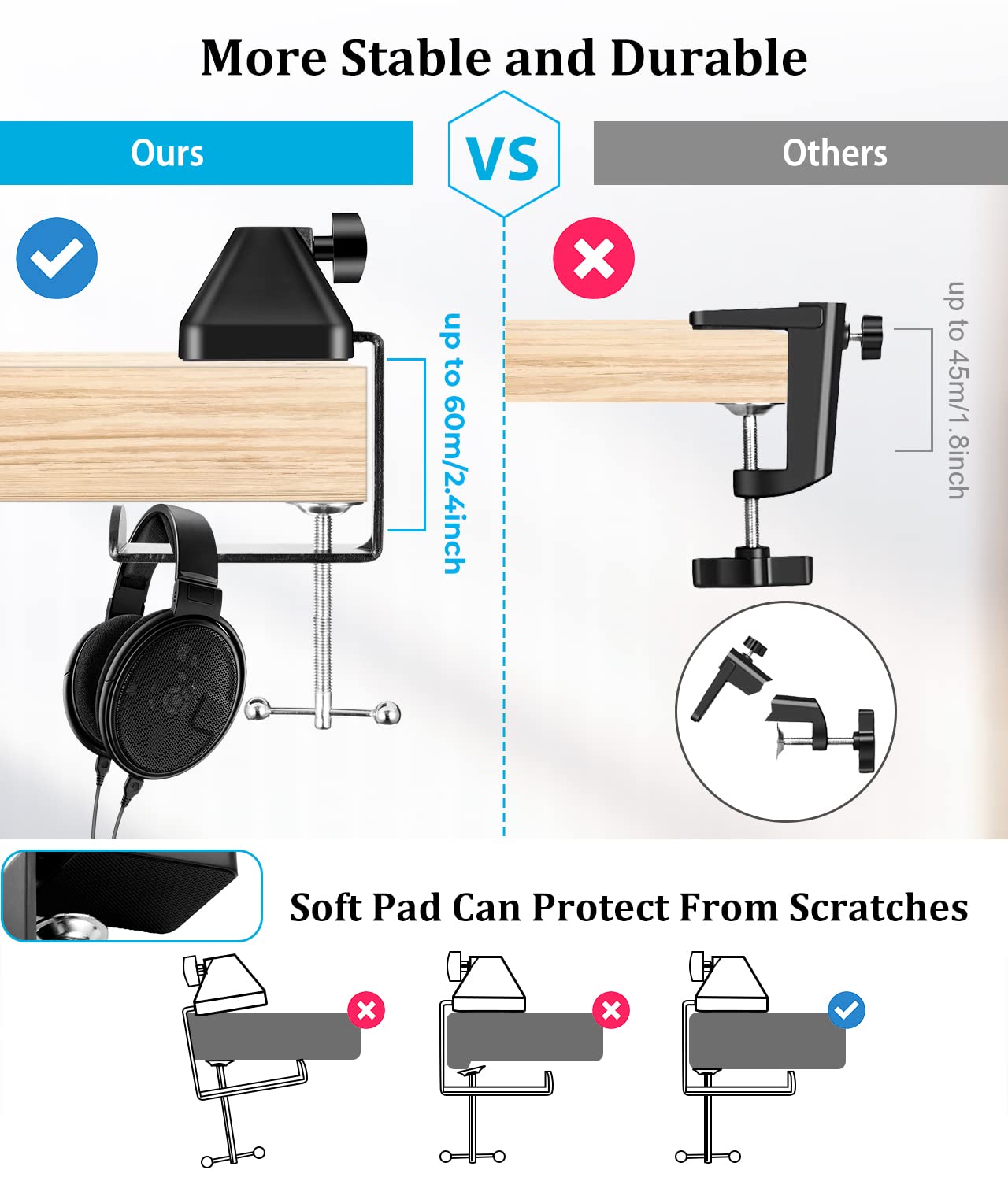 Boom Arm for HyperX QuadCast Microphone, BILIONE Adjustable Heavy Duty Suspension Boom Scissor Arm Stand, Professional Mic Stand for HyperX QuadCast, DuoCast