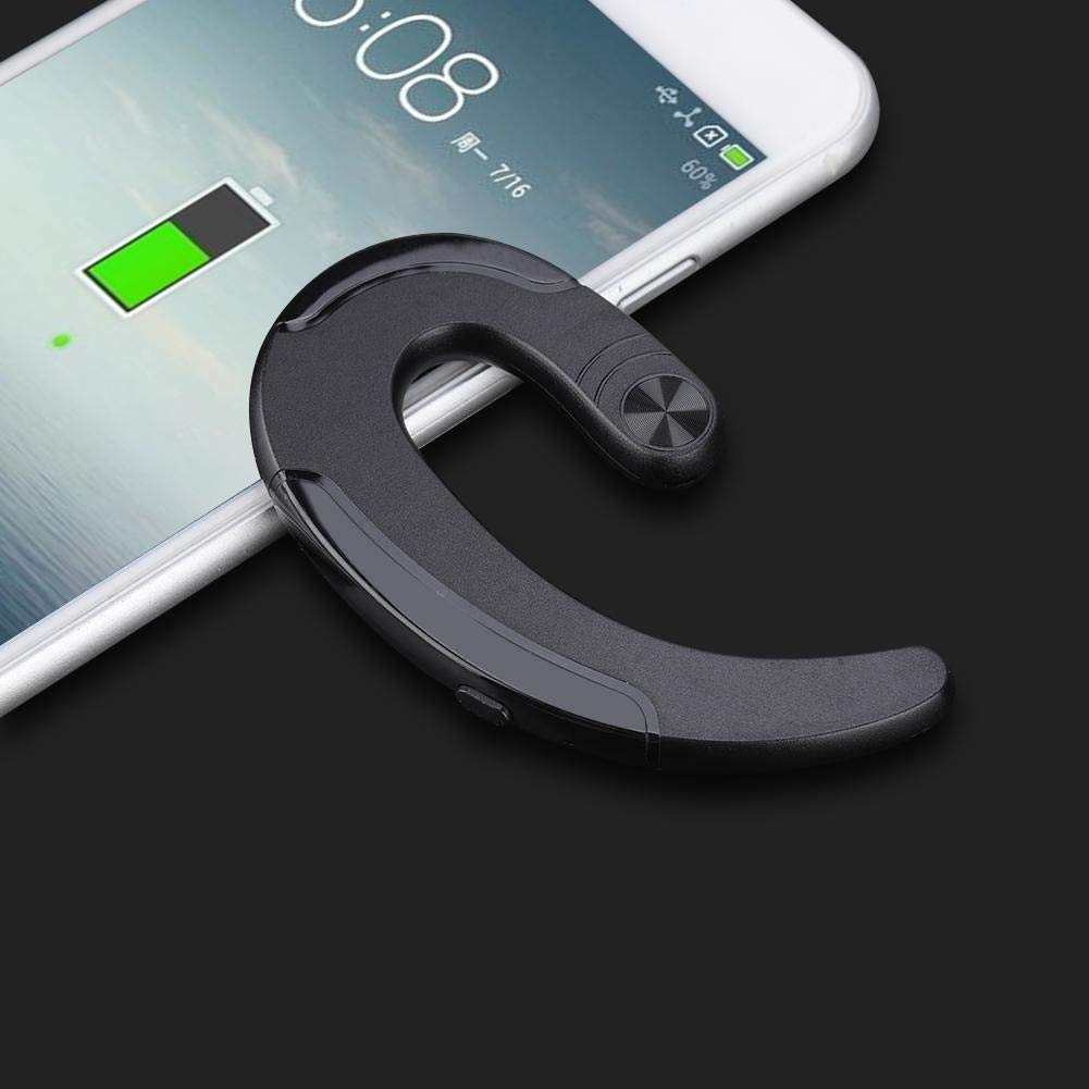 Bluetooth Headset Waterproof Wireless Rechargeable Earphone with Mic(Black)