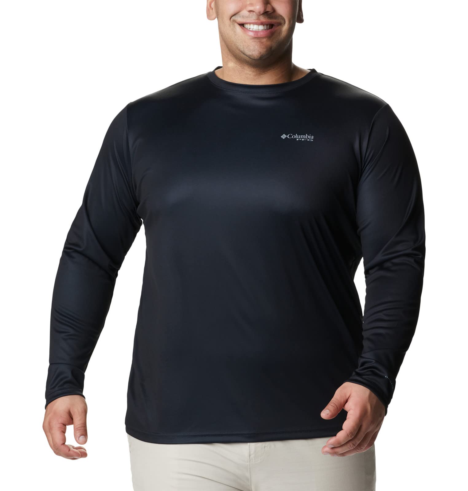 Columbia Men's Terminal Tackle PFG State Triangle Long Sleeve, Vivid Blue/Ma Flag, Small