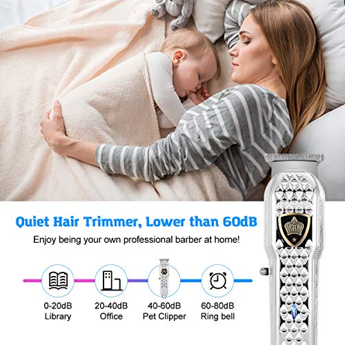BESTBOMG Beard Trimmer for Men, Men Hair Clippers USB Rechargeable Beard Trimmer Shaver Mustache Grooming Kit for Home Barber