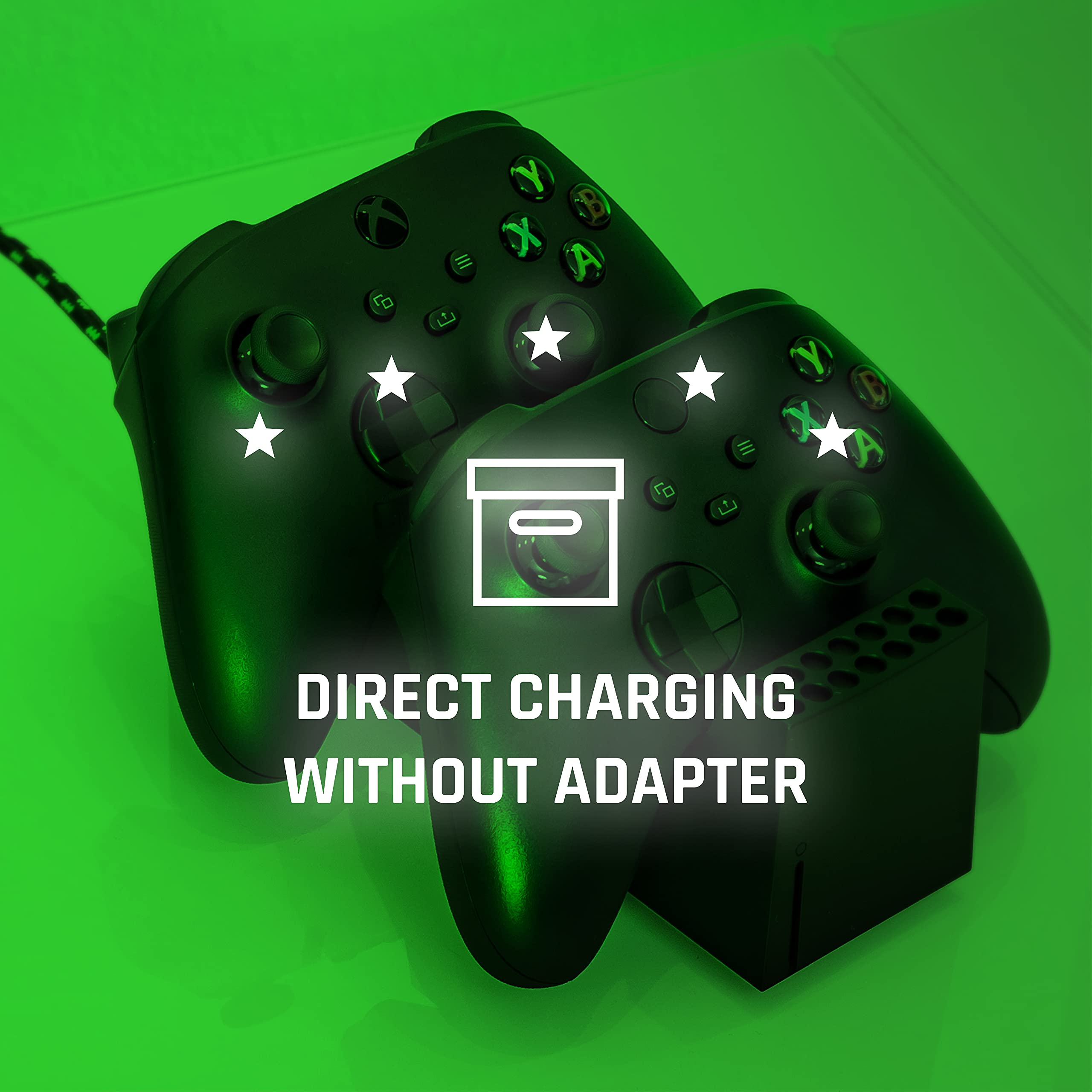 snakebyte Xbox Battery KIT SX - Black - 2 Rechargeable Series X Controller Batteries a 800mAh, comp. with Xbox Twin Charge SX and All Xbox Series X Gamepads, incl. 2m Dual USB Type-C, Y-Charge Cable