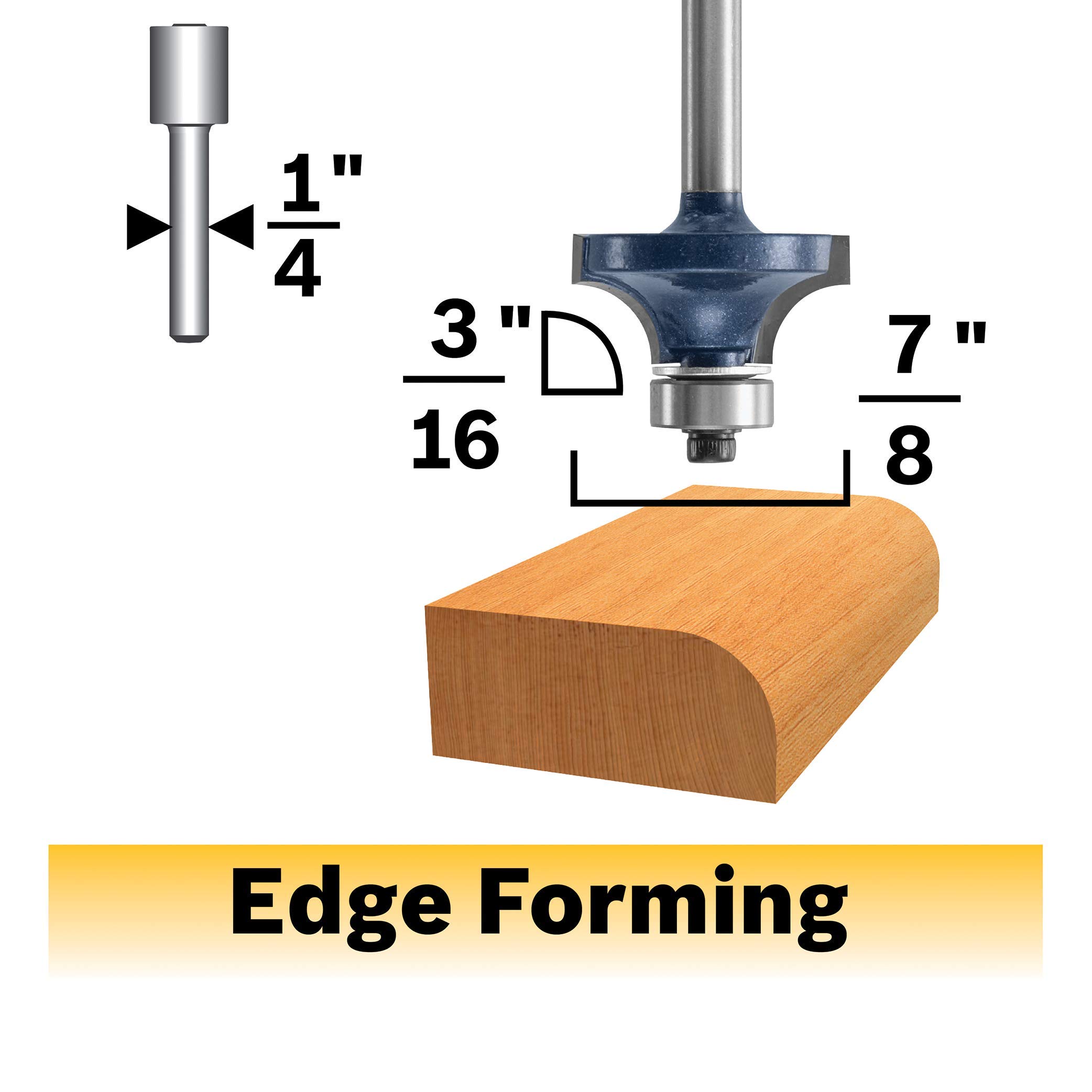 BOSCH 85293MC 3/16 In. x 1/2 In. Carbide-Tipped Roundover Router Bit