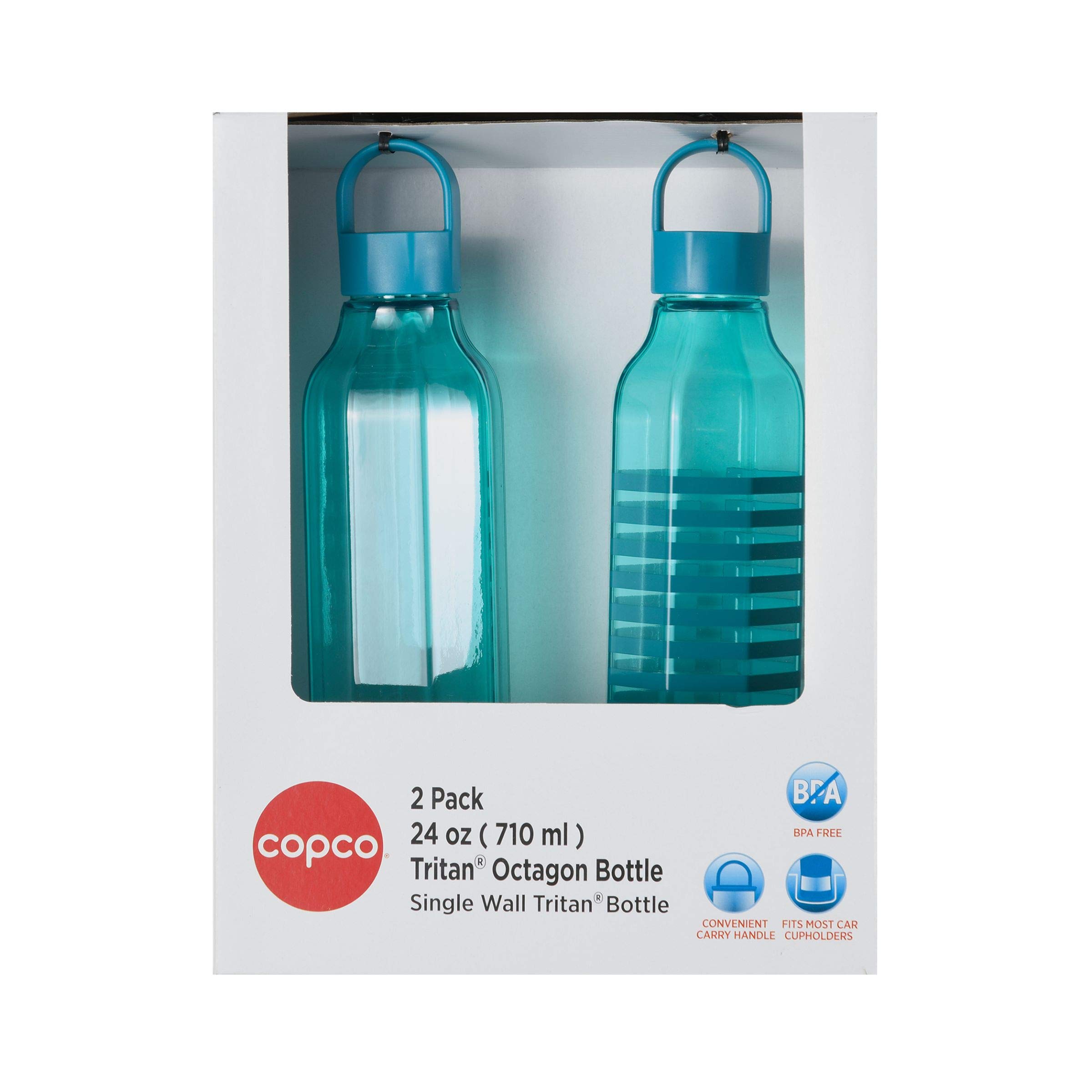 Copco Octagon Travel Water Bottle, 2-piece, Teal