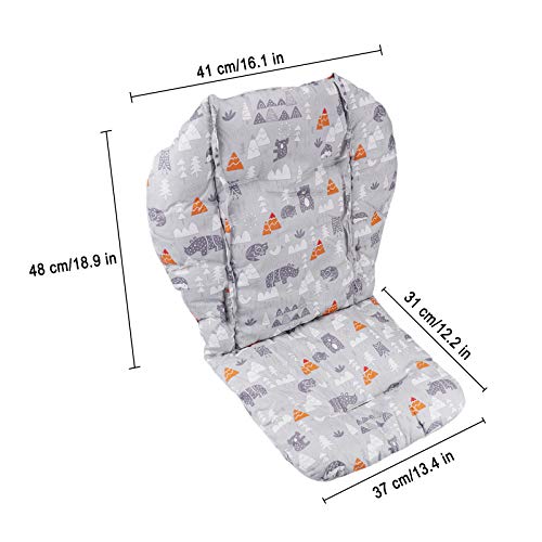 Myusbest Baby High Chair Cushion, Thick Pad for Wooden High Chair, Baby Dining Chair Liner Mat(er Mat(Grey Forest)