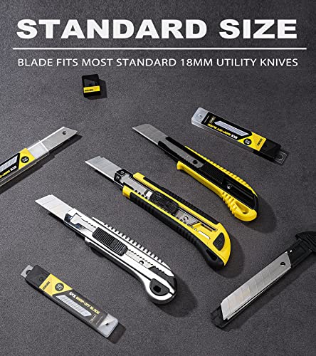 DOWELL 18mm Snap Off Blades SK5 Utility Knife Retractable Blades Box Cutter Blades (100pc)