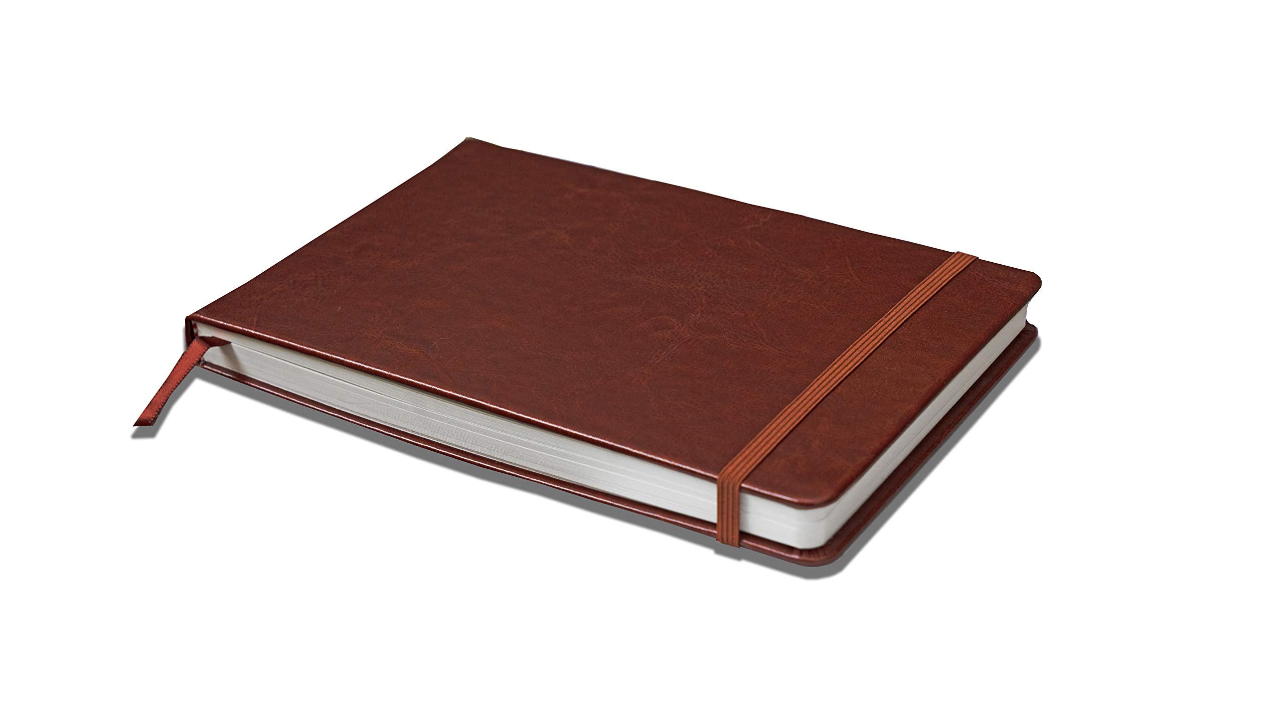 Linden Art Watercolor Journal, 140 lb (300 GSM), 64 Cold Pressed 8.5"x5.5" Pages, Watercolor and Mixed Media Travel Journal, Brown PU Leather Hard Cover