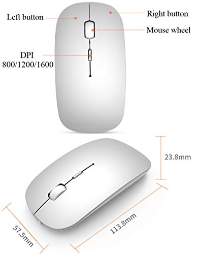 Bluetooth Wireless Mouse, Slim Dual Mode(Bluetooth 4.0 and 2.4G Wireless) Rechargeable Wireless Mice with 3 Adjustable DPI for MacBook, PC, Laptop, Tablet, Windows, Android, MacOS(Rose Gold)