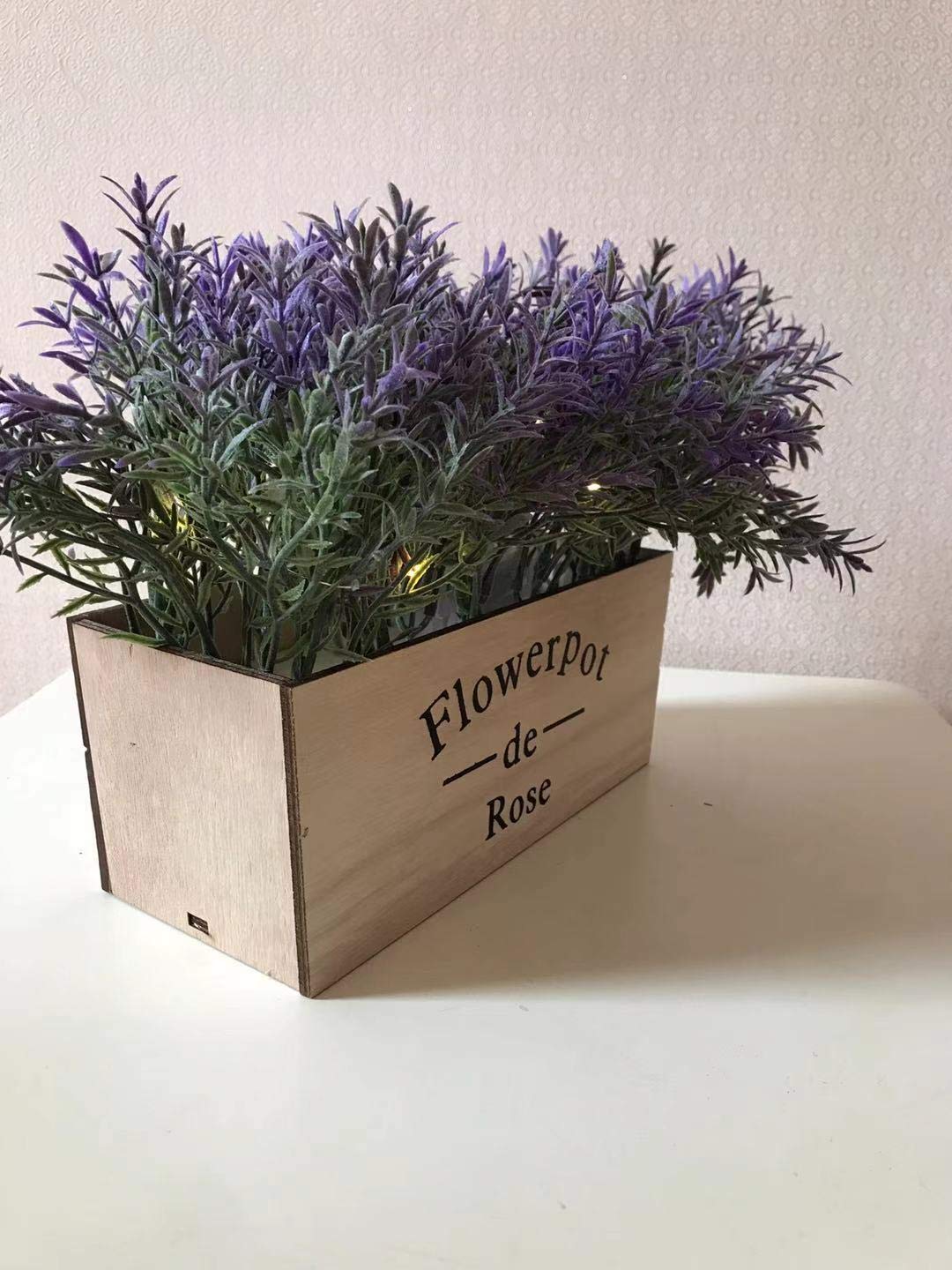 SNOWSTORM Artificial Flower Lavender Potted Plant with Silk Flower for Home Decor Wedding Garden Office Patio Decoration Table Centerpieces
