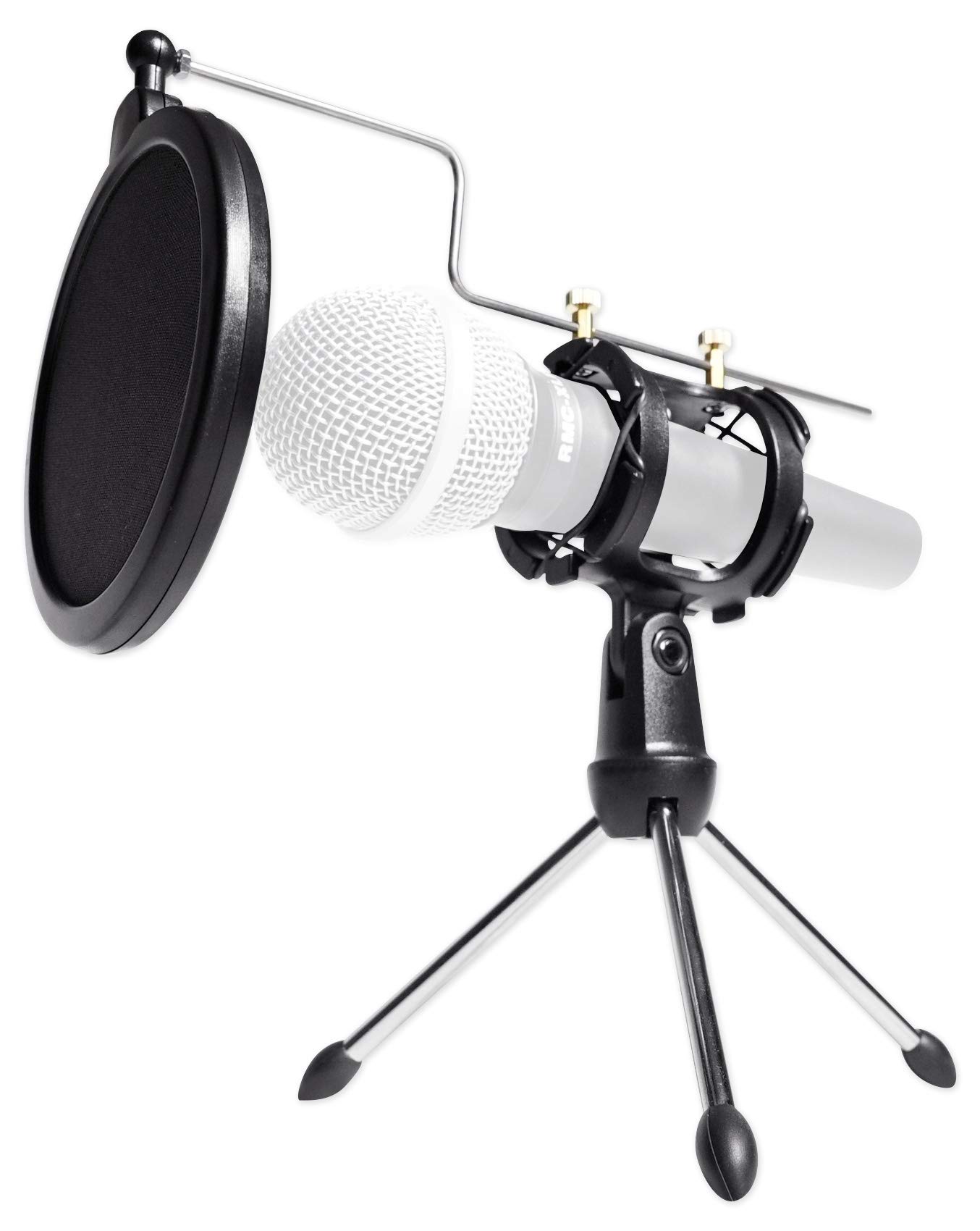 Rockville (2) Dynamic Podcasting Podcast Microphones+Stands+Pop Filters+Cables