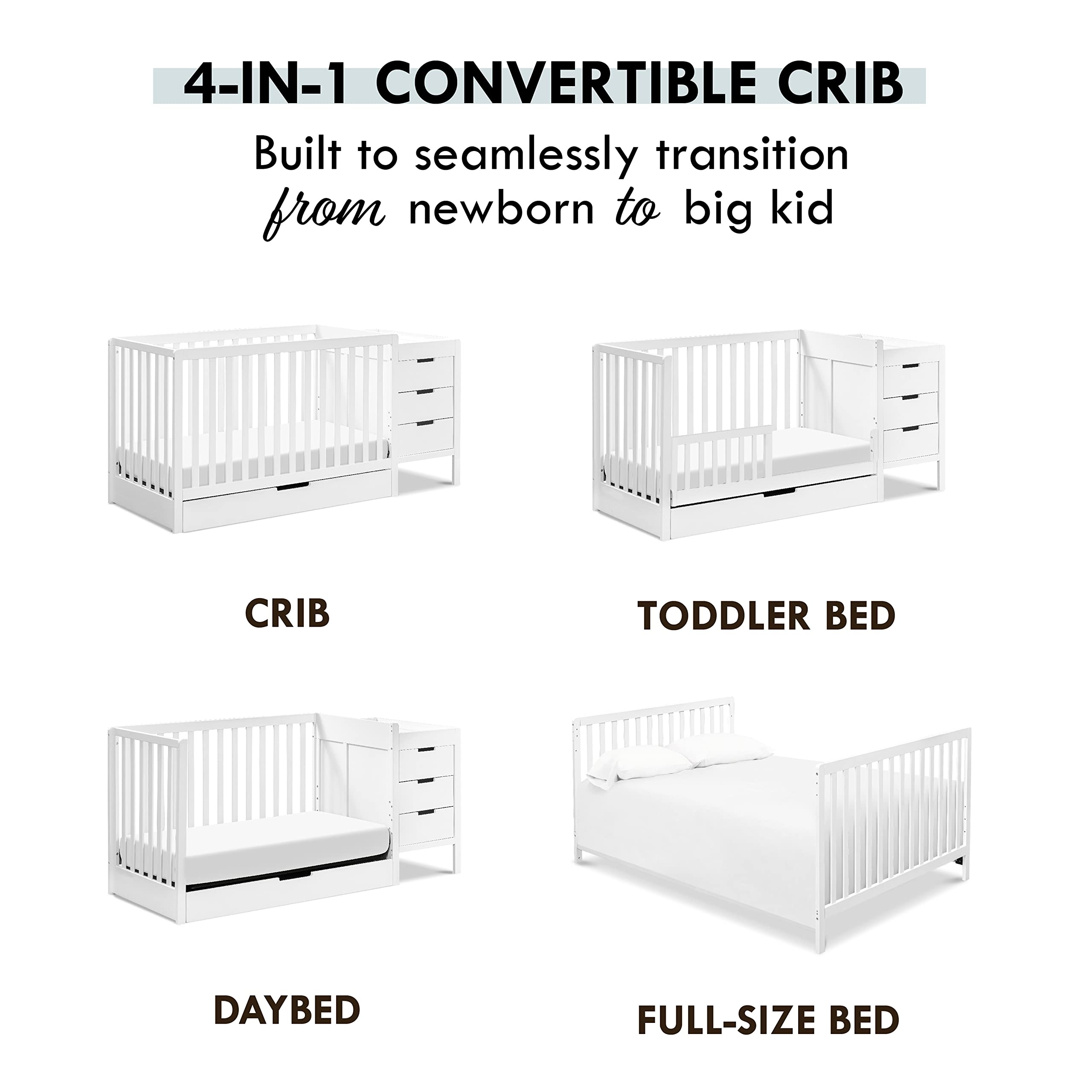 Carter's by DaVinci Colby 4-in-1 Convertible Crib & Changer Combo