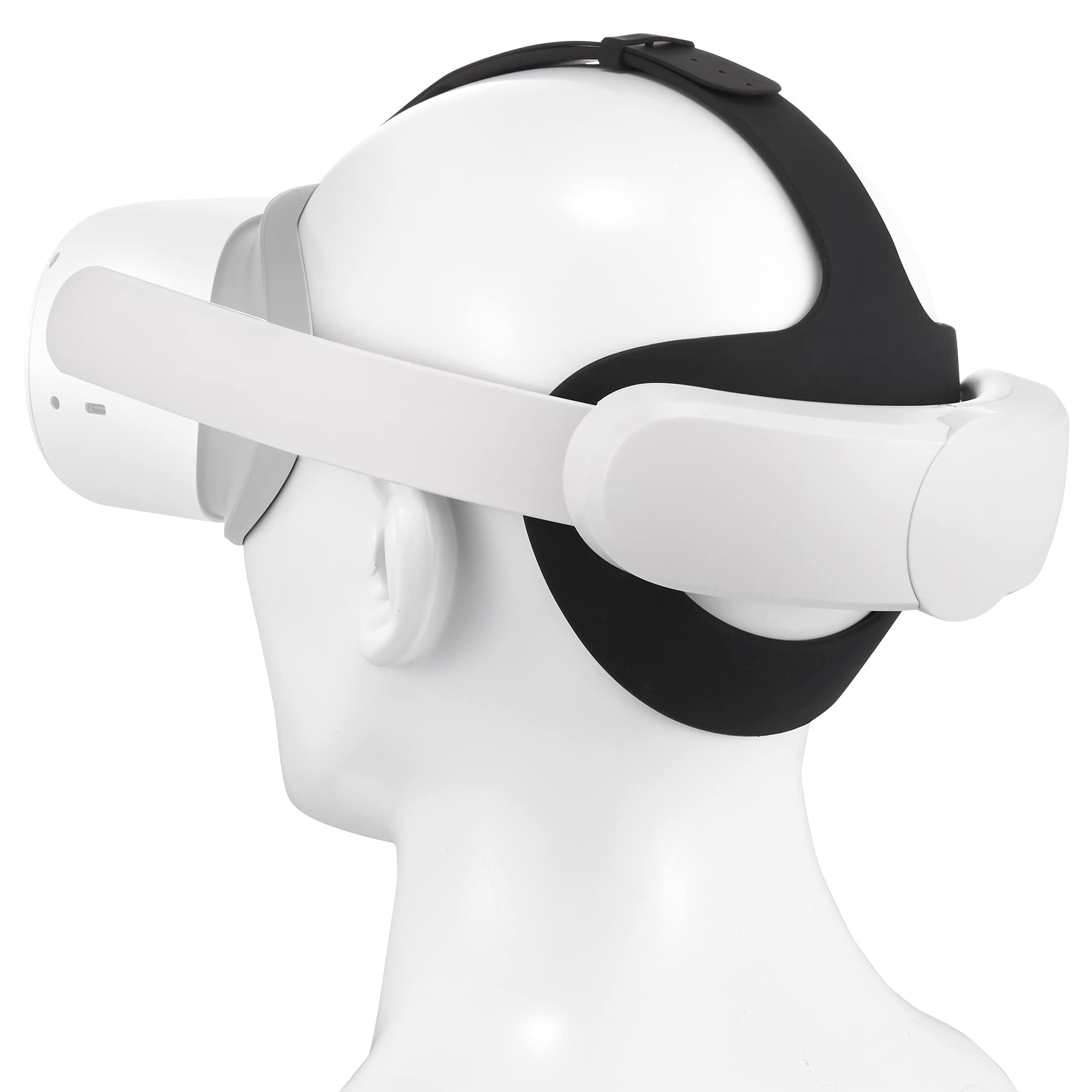 Soarking Headset Accessories Elite Head Strap Replacement Parts for Quest 2,Carrying Case Friendly(White_Black)