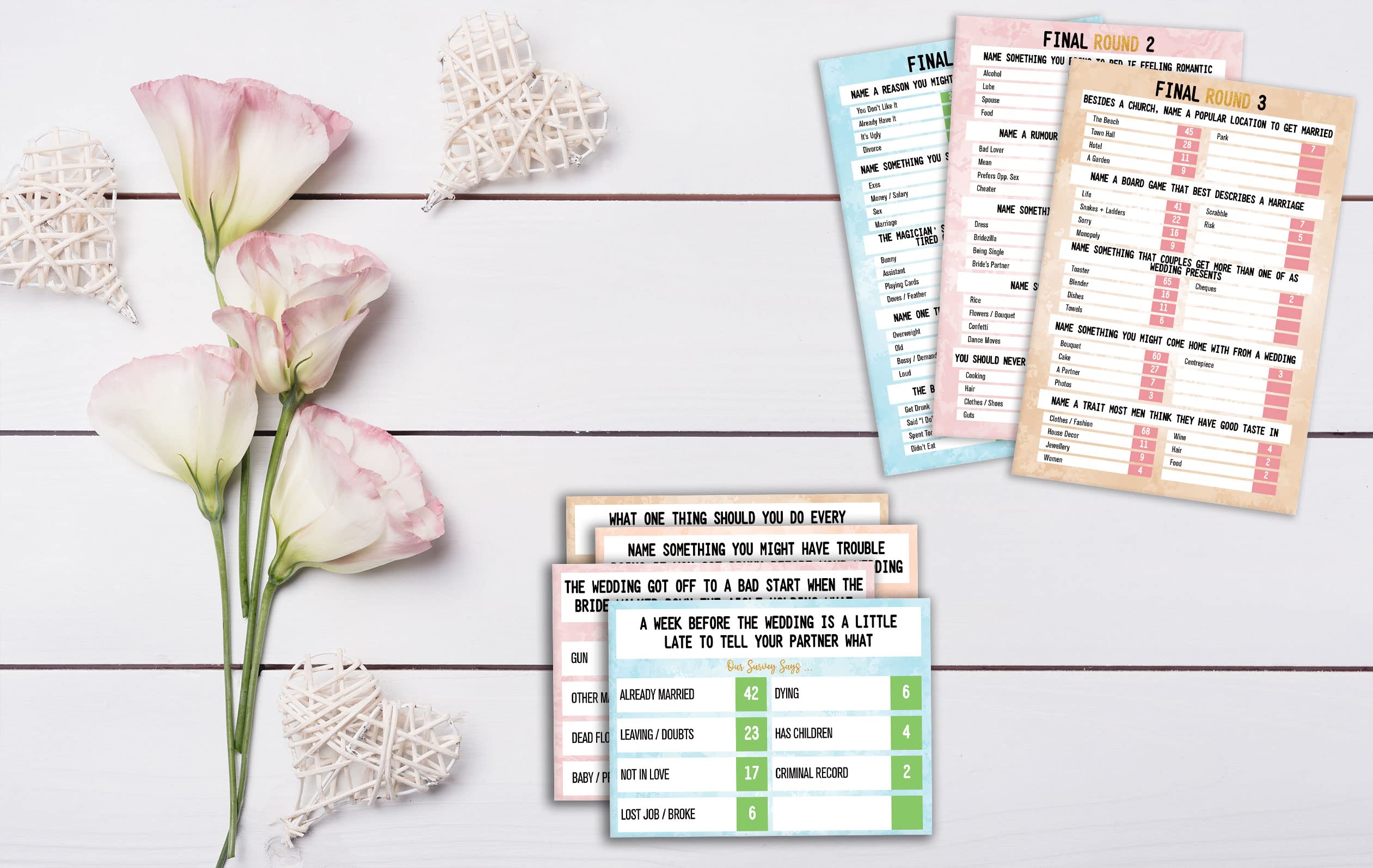 Pazag Bridal Shower Friendly Feud Quiz Tabletop Game, for 10 Players, Adult Age Range, Includes Cards, Unisex, 1.0 Unit Count