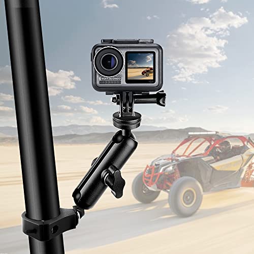 UTV/ATV RZR Action camera mount holder 360° Rotaion Camera Mount gopro accessories fit 1.75"-2" Roll Bar and Bars Compatible with All GoPro Models,Such as GoPro Hero 9,8,7,6,5,4,Session,GoPro Max etc