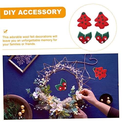 Garneck 10pcs Wool Felt Poke Fun Christmas Decor Christmas Tree Ornaments Home Decorations DIY Xmas Decorations Art Crafts Christmas Felt Tree Hair Pin Felt Charm Hand-Made Adornment