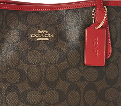 Coach Women's City Tote In Signature Canvas (IM/Brown 1941 Red)