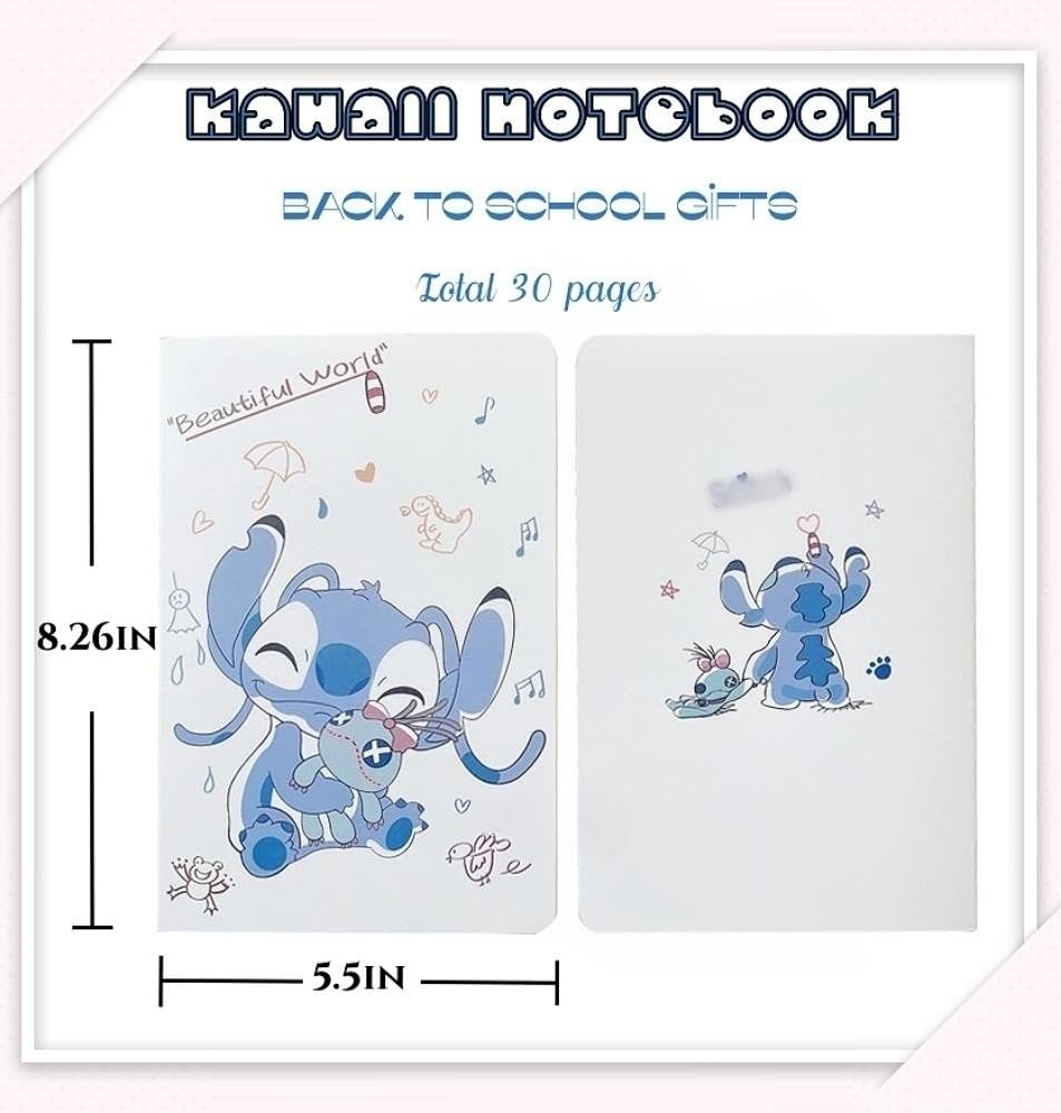 BLUEZY for Stitch School Supplies Kawaii Stuff Gift Set for Girls, Cute Anime Merch Accessories Including Pencil Case Rollerball Pens Pencils Stickers Lanyard Ruler Sticky Note notebook