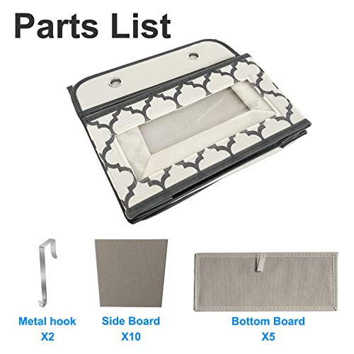homyfort Over the Door Organizer, Hanging Storage Organizer with 5 Large Pockets & Clear Window for Nursery,Baby Diapers,Bathroom,Closet,Pantry,Dorm,Kids (Beige)