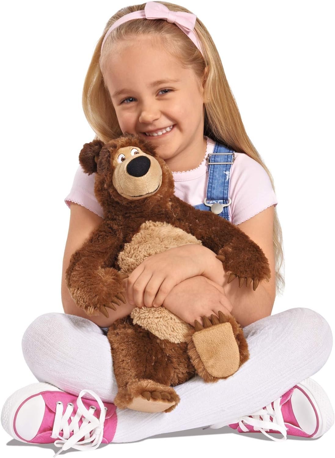 Masha and the Bear Masha Plush Bear, Toys for Kids, Ages 3+, brown