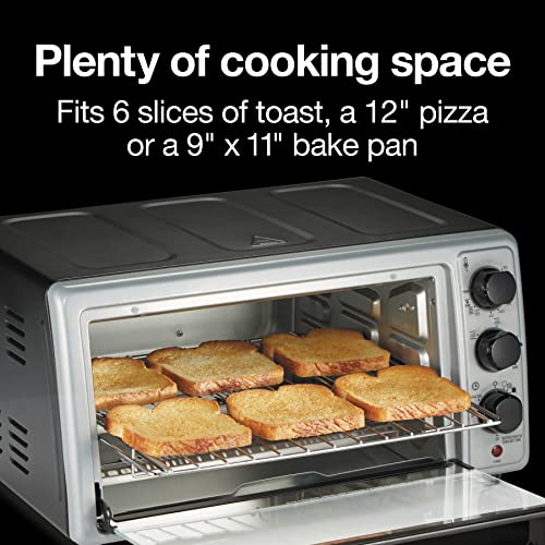 Proctor Silex Simply Crisp Toaster Oven Air Fryer Combo with 4 Functions Including Convection, Bake & Broil, Fits 6 Slices or 12β Pizza, Auto Shutoff, Black (31275)