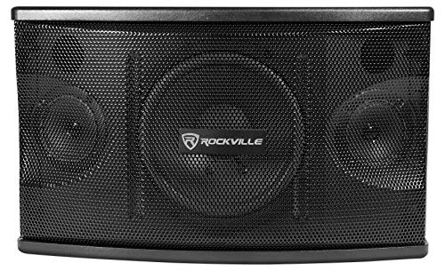 Rockville Pair 8" 3-Way 800 Watt Karaoke/Pro Speakers+Wall Brackets/MDF (KPS80), Black