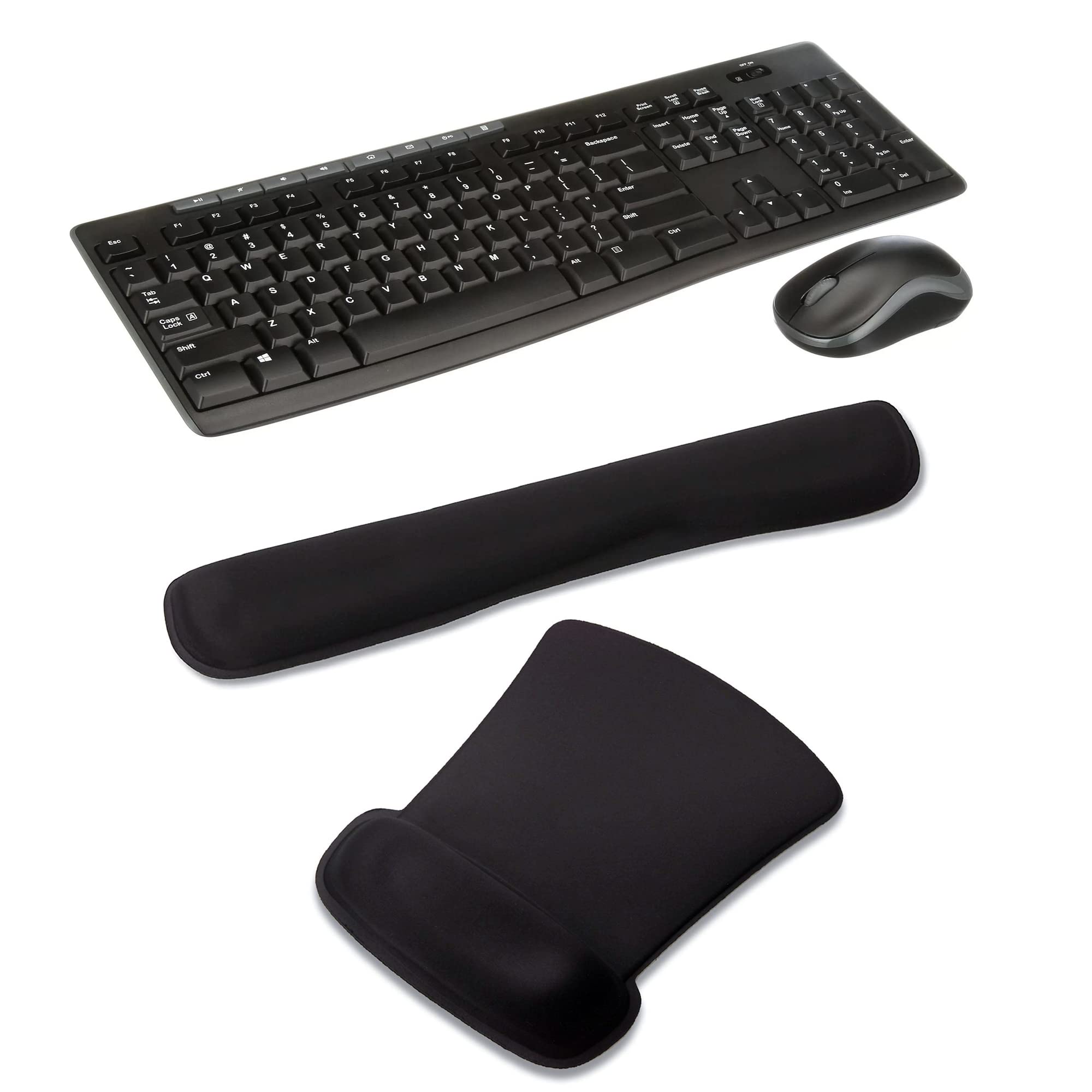 Lenovo ThinkVision S24e-20 23.8" Full HD WLED LCD Monitor 2-Pack Bundle with 1920 x 1080, Vertical Alignment, HDMI-VGA, Raven Black, MK270 Wireless Keyboard and Mouse, Gel Pads, Dual Monitor Stand