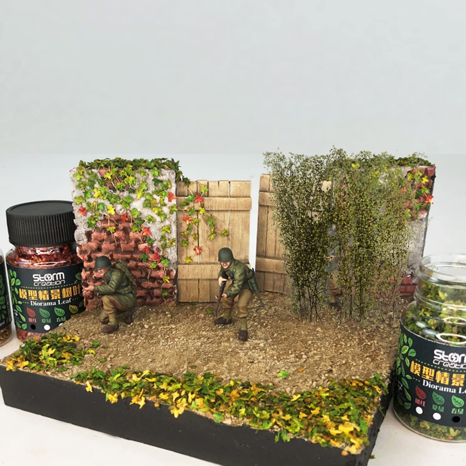 Cayway Miniature Shrubs Model Bushes Long Shrub Vegetation Groups Static Grass Tuft for DIY Model Train Landscape Railroad Scenery, Green