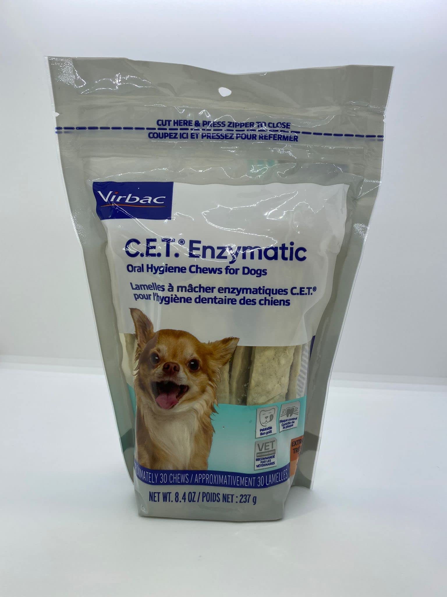 C.E.T. Enzymatic Oral Hygiene Chews for Petite Dogs, 30 Chews - Case of 5 by Virbac